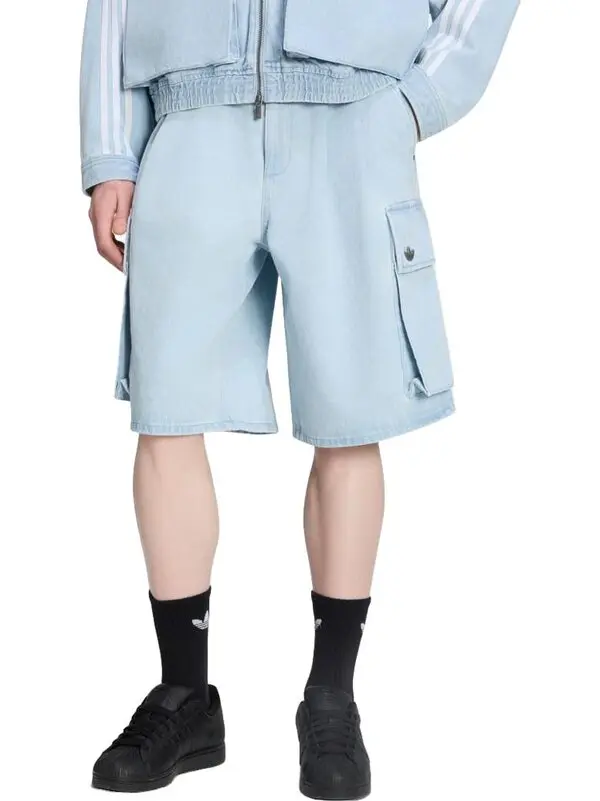 Adidas Adilenium Season 5 Denim Cargo Shorts - Light Blue