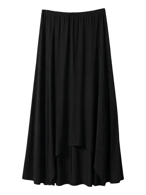 WAKAKUU High-low Hem Skirt - Black