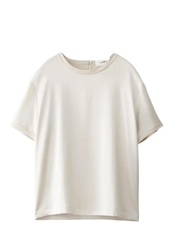 LISA YANG Round Neck Silk T-shirt - Champagne