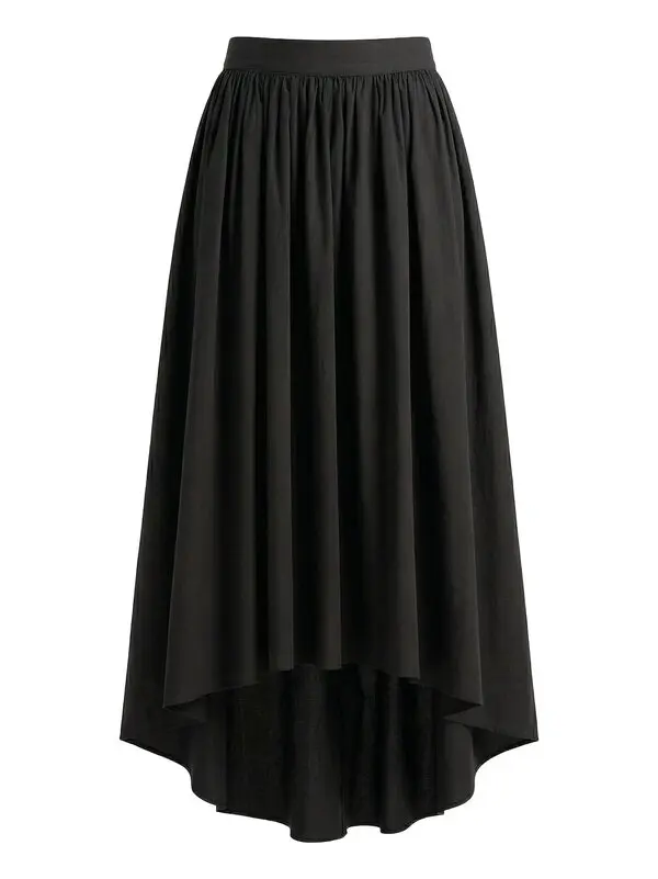 WAKAKUU Gathered Midi Skirt - Black