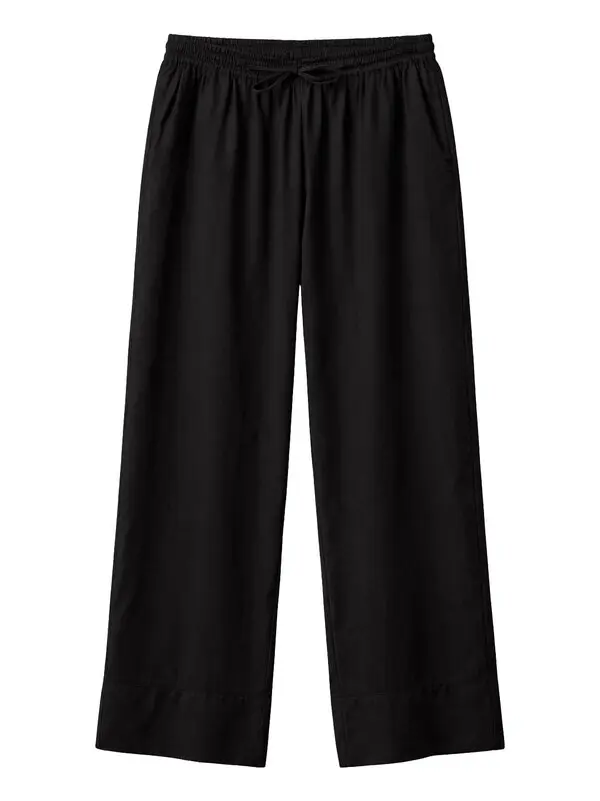 WAKAKUU Relaxed Fit Trousers With Drawstring - Black