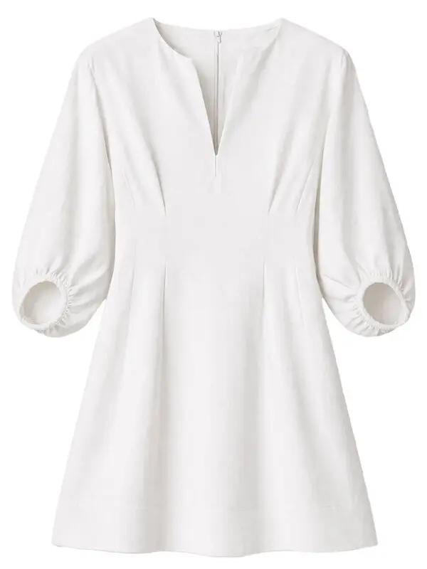 WAKAKUU A-line Dress With V-neckline - White