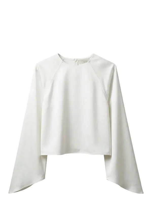 WAKAKUU Satin-effect Top - Offwhite