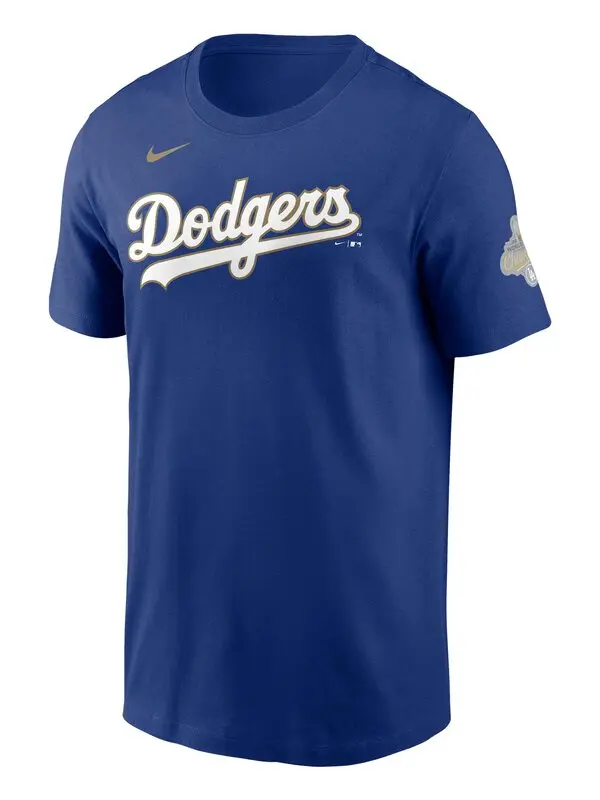 Nike Clayton Kershaw Los Angeles Dodgers 2025 World Series Champion Gold Series Mlb T-shirt - Blue