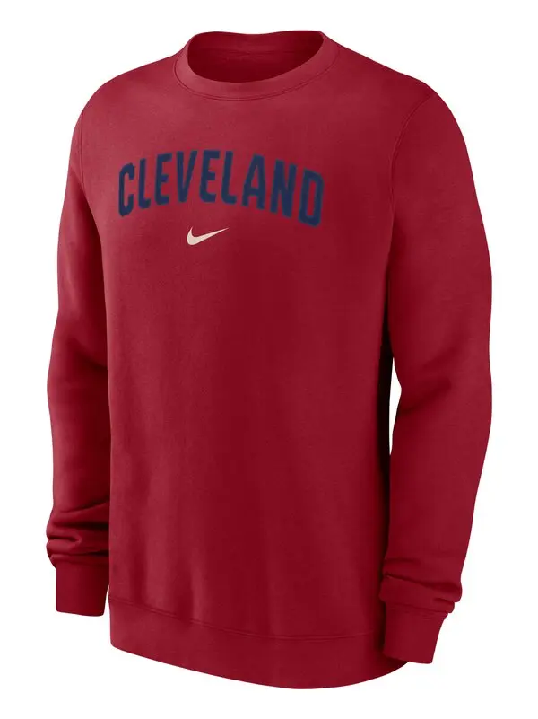 Nike Cleveland Guardians Mlb Pullover Crew - Red