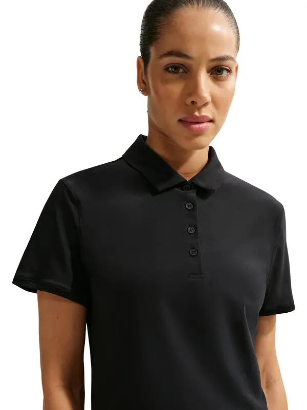 Nike Victory Dri-fit Short-sleeve Cropped Golf Polo - Black