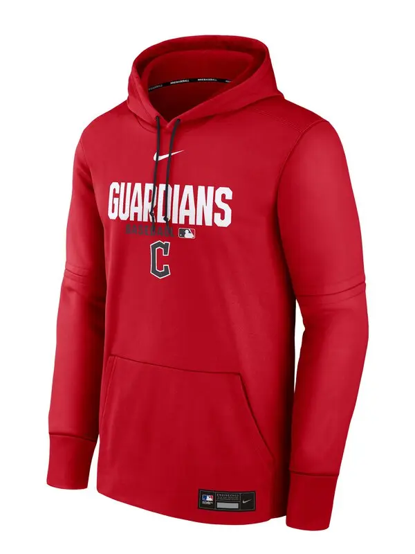 Nike Cleveland Guardians Authentic Collection Therma Mlb Pullover Hoodie - Red