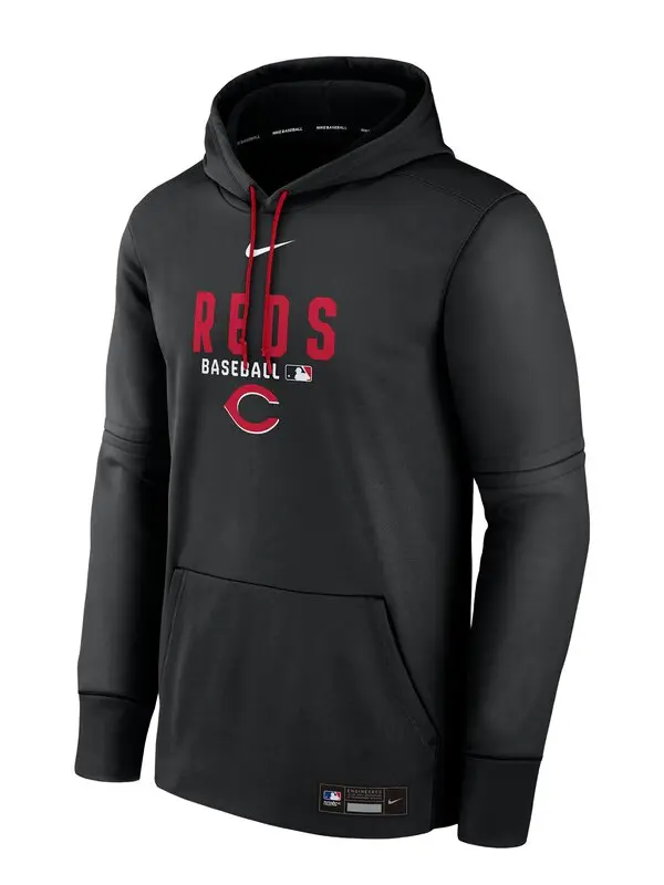 Nike Cincinnati Reds Authentic Collection Therma Mlb Pullover Hoodie - Black
