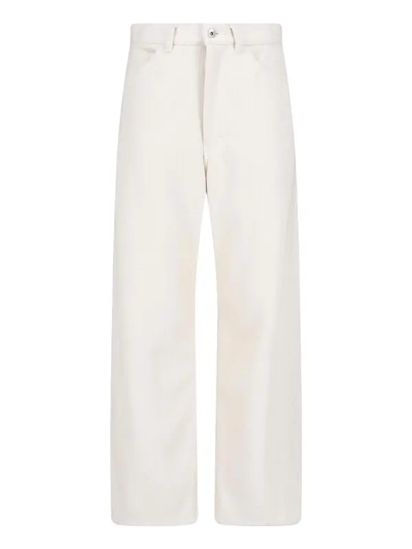 Auralee Wide Silk Denim Pants - Cream