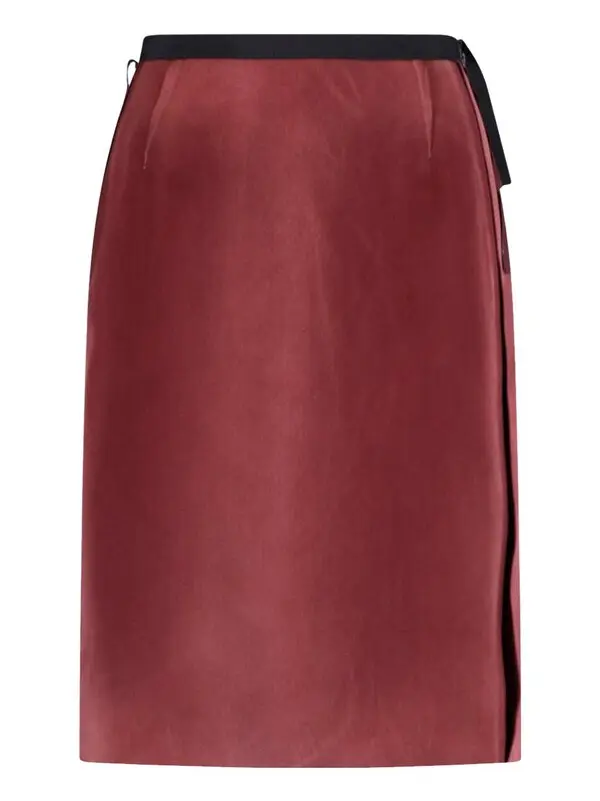 MAISON MARGIELA Midi Skirt In Viscose - Red