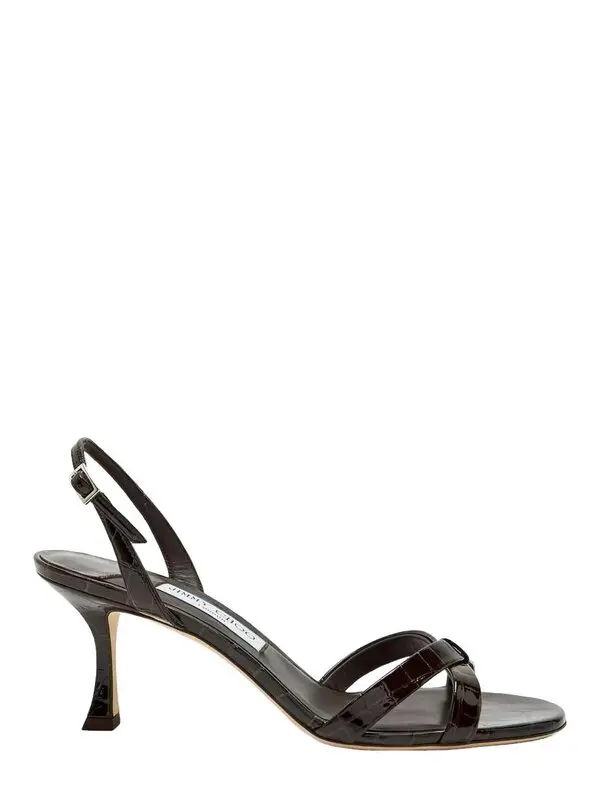 JIMMY CHOO Strappy Crocodile-effect Pumps - Brown