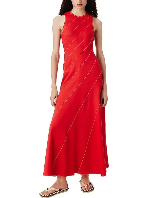 Tresse Back Cutout Dress - Red
