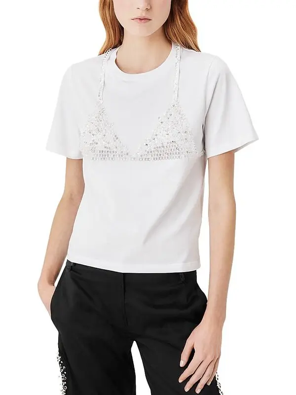 Tresse Embellished Tee - Off White