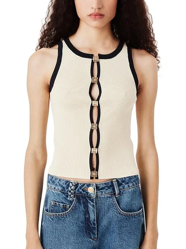 Tresse Front Cutout Top - Off White