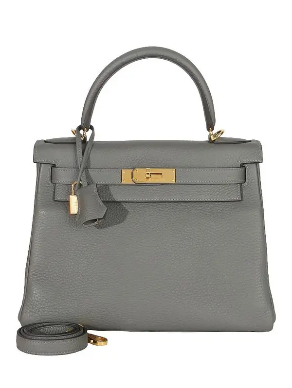 Hermès Kelly 28 Leather Handbag - Gray