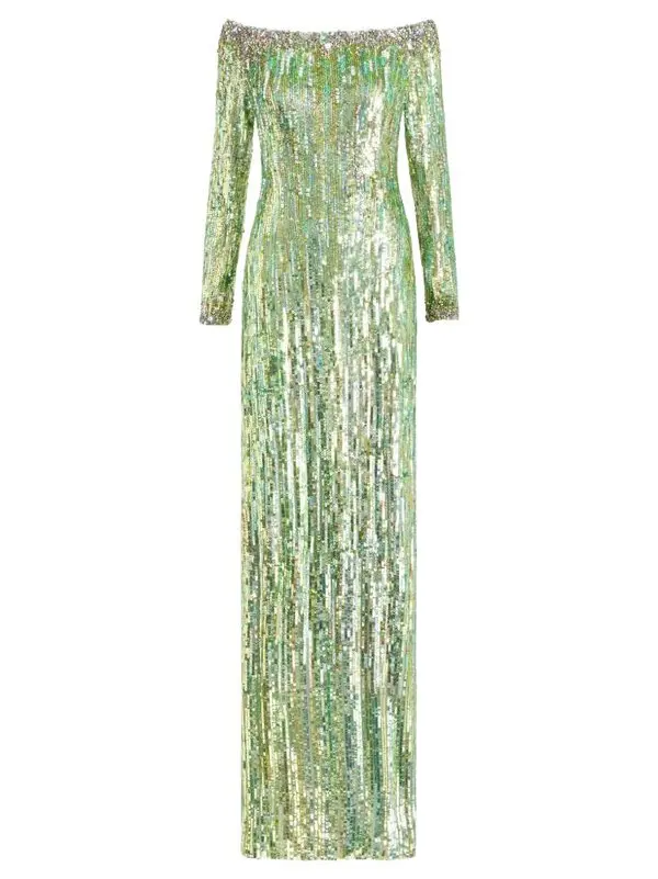 Jenny Packham Marnie Sequin-embellished Gown - Green