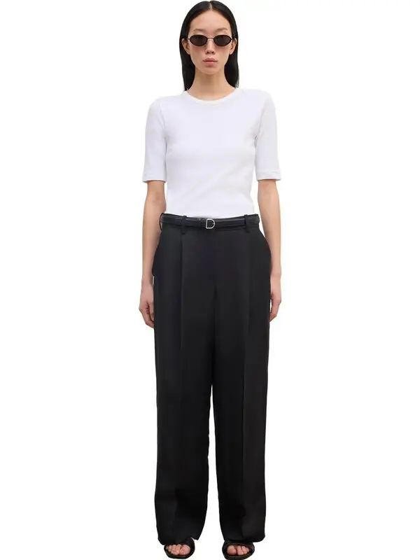 HOUSE OF DAGMAR Relaxed Linen Trousers - Black