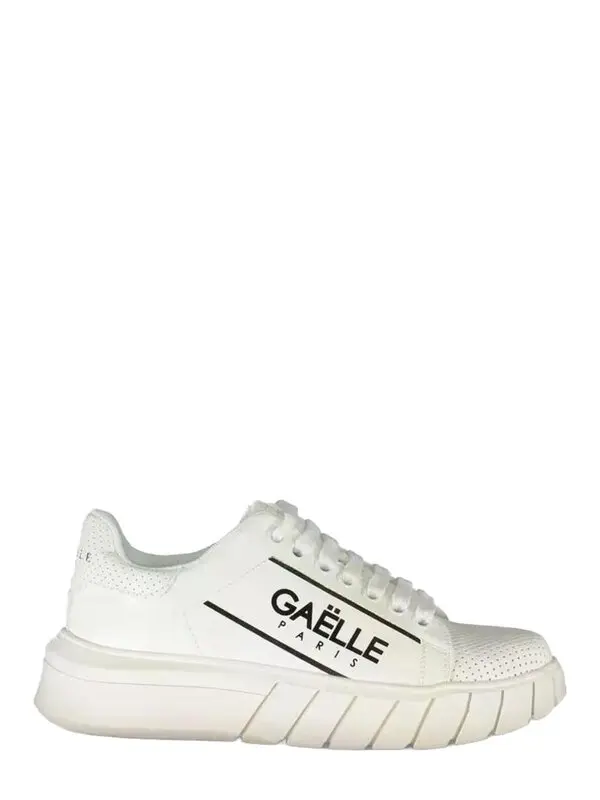 GAELLE Logo-print Perforated Sneakers - White