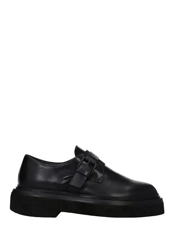 Max Mara Buckle-strap Leather Loafers - Black
