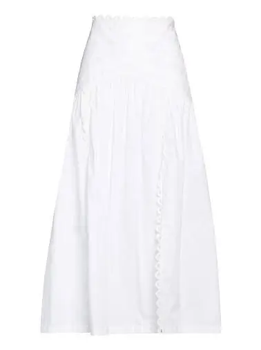 Sandro Flared Maxi Skirt With Lace Trims - White