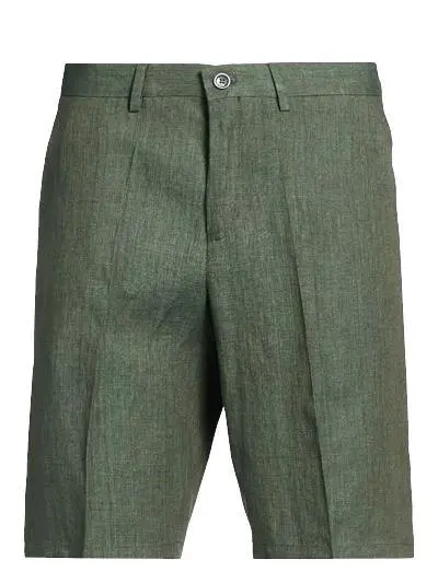 120% Lino Linen Casual Shorts - Green