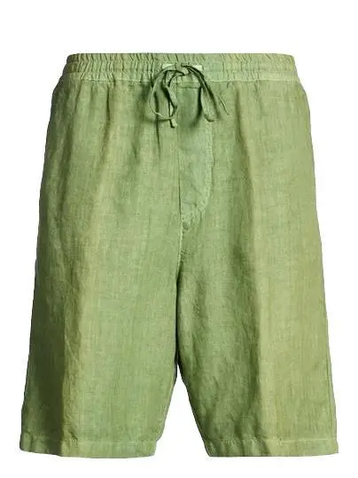 120% Lino Linen Casual Shorts - Green