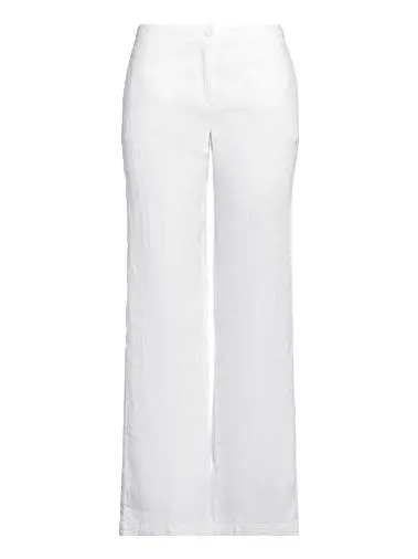 120% Lino Straight-leg Linen Trousers - White