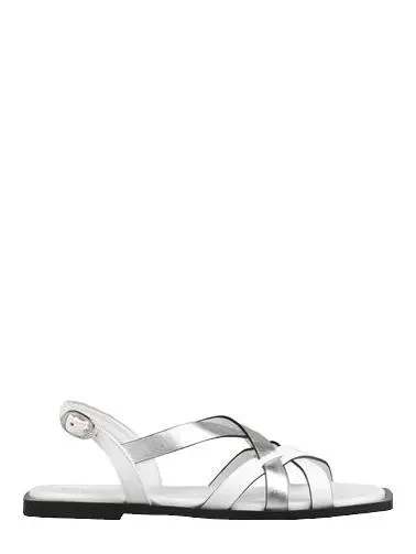 BALDININI Leather Slingback Sandals - Silver