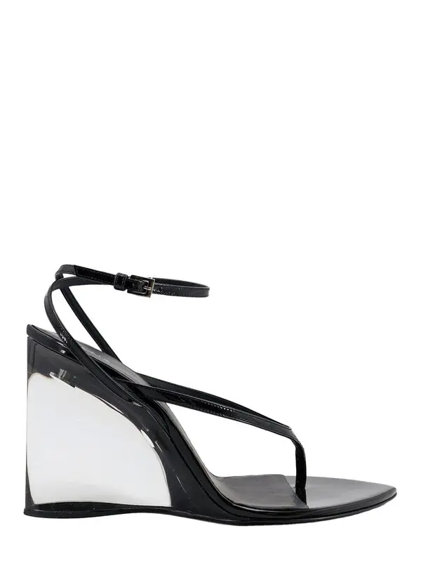 Alaïa Leather Sandals With Plexiglass Heels - Black