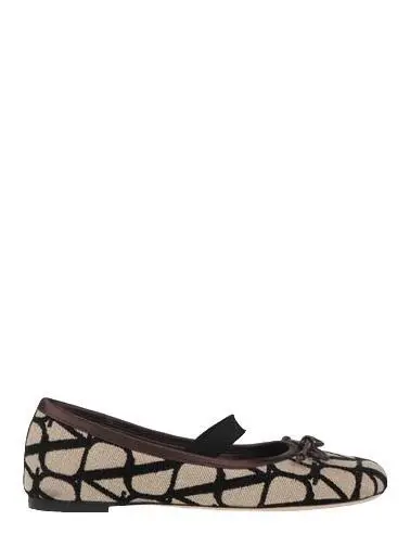Valentino Garavani Textile Fiber Ballet Flats - Beige