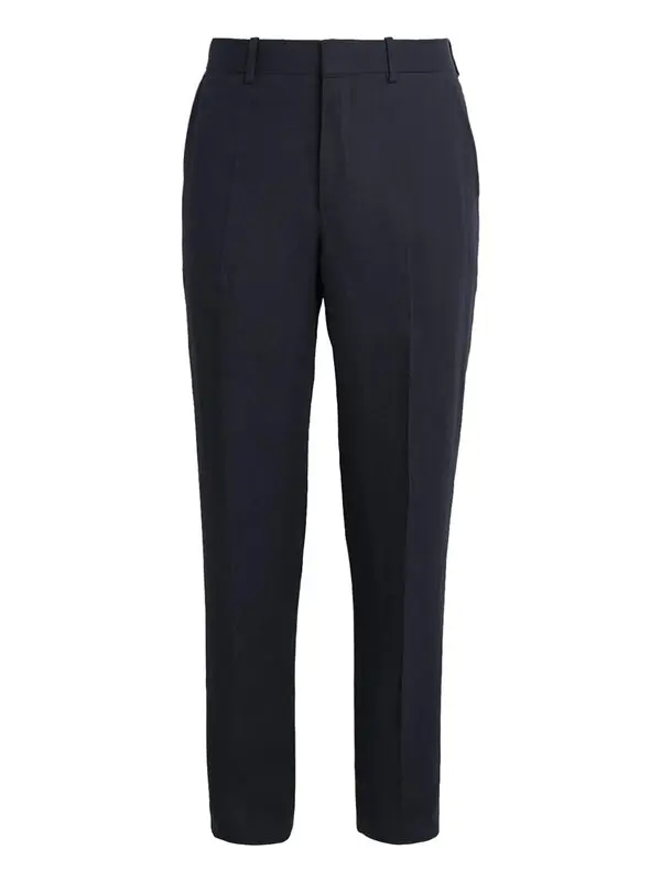 Agnona Linen Straight Trousers - Navy