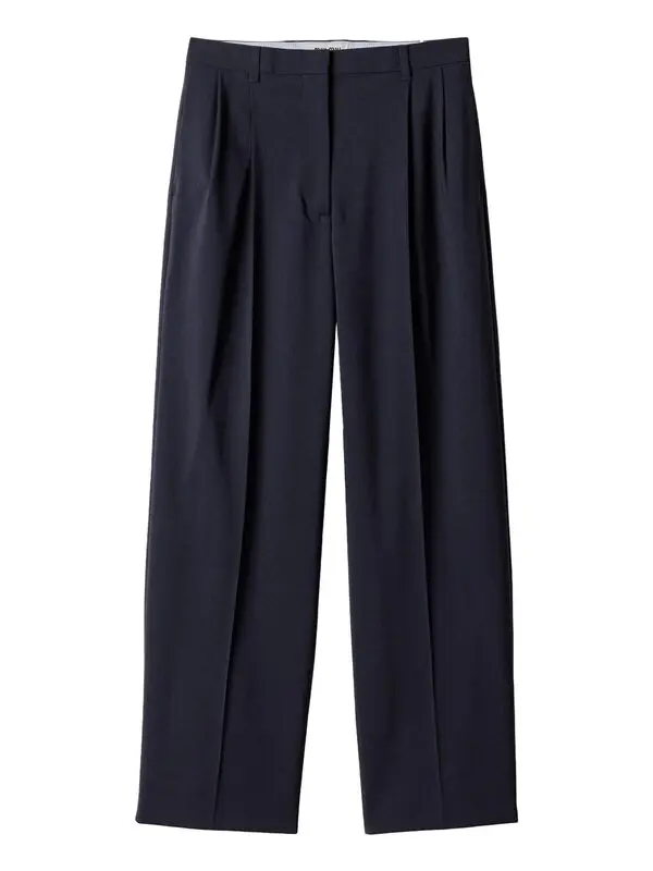 Miu Miu Wool-blend Wide Leg Trousers - Blue