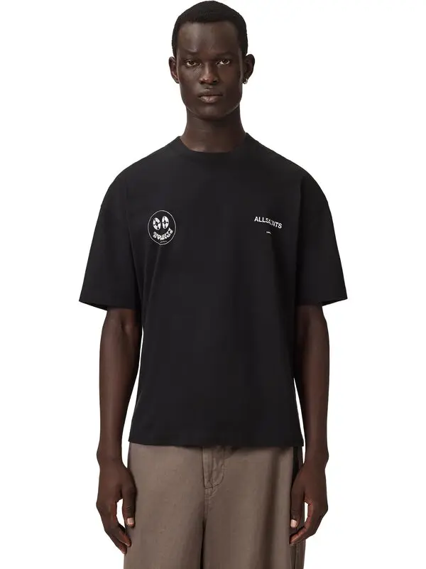 ALLSAINTS Spinner Oversized Short Sleeve Graphic T-shirt - Black