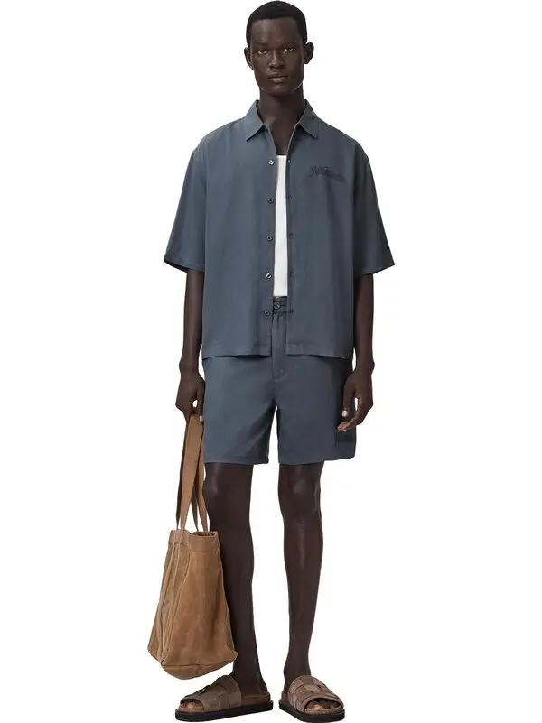 ALLSAINTS Circe Straight Fit Odyssey Shorts - Blue