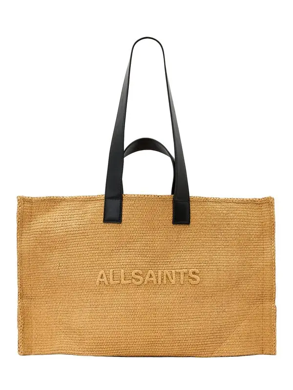 ALLSAINTS Lutece Woven Tote Bag - Biscuit Brown