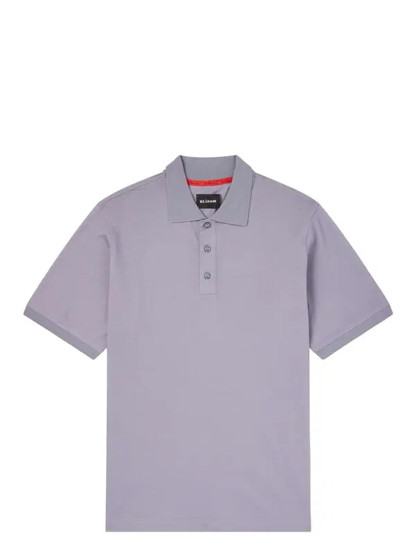 Kiton Piqué-cotton Polo Shirt - Purple