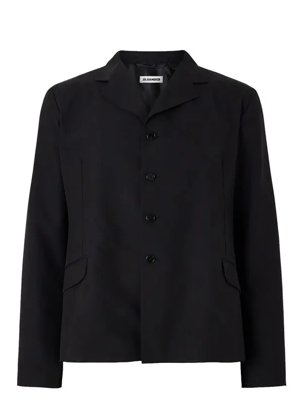 JIL SANDER Virgin Wool Tailored Jacket - Black