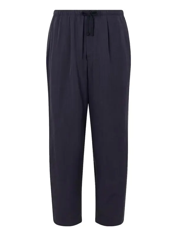 KAPTAIN SUNSHINE Straight-leg Silk-gabardine Drawstring Trousers - Blue