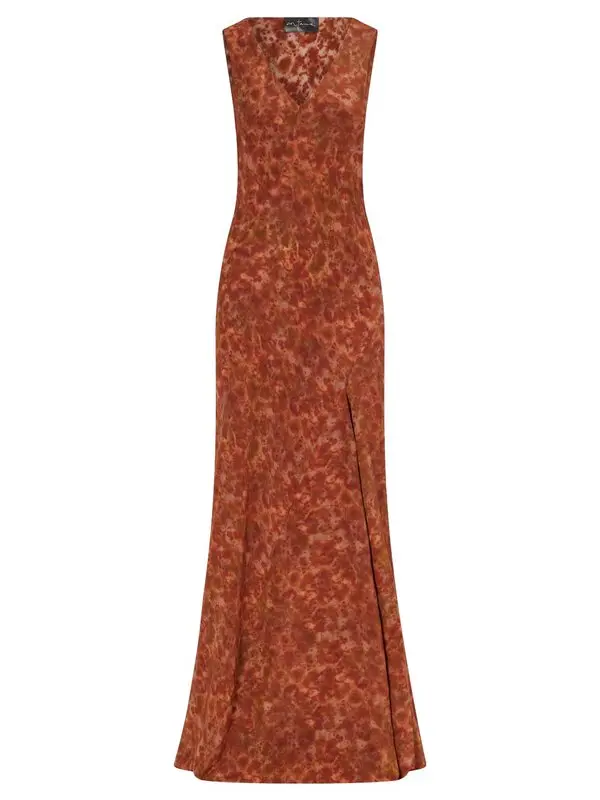 CORTANA Irina Silk-chiffon Maxi Dress - Orange