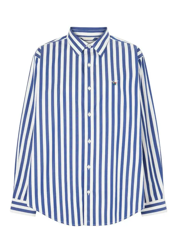 Aimé Leon Dore Striped Cotton-poplin Shirt - Navy