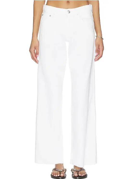 Rag & Bone Saige Full Straight Jeans - White