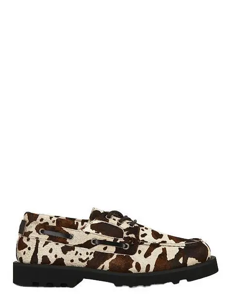 ALLSAINTS Skiff Boat Shoe - Brown & Off White