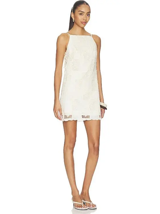 Astr The Label Samira Embroidered Mini Dress - Natural