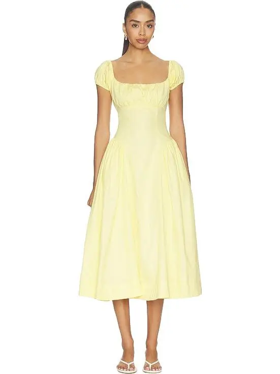 Astr The Label Adilene Midi Dress - Yellow