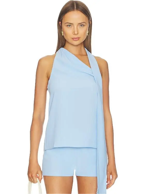 Amanda Uprichard Sonya Top With Fringe - Baby Blue