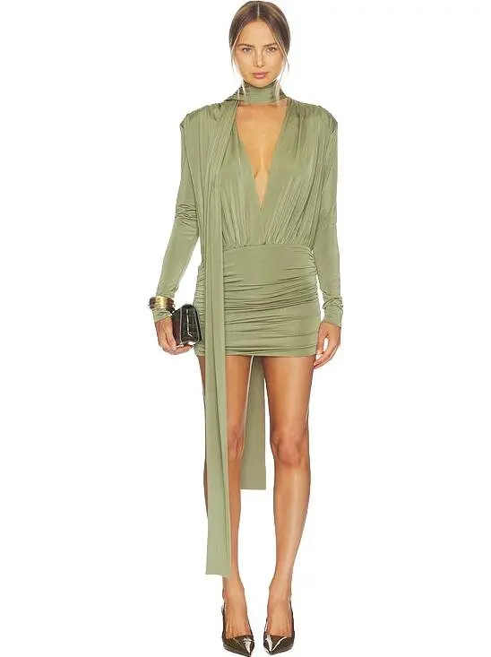 AWAVE STUDIO Mini Long Sleeve Dress - Khaki