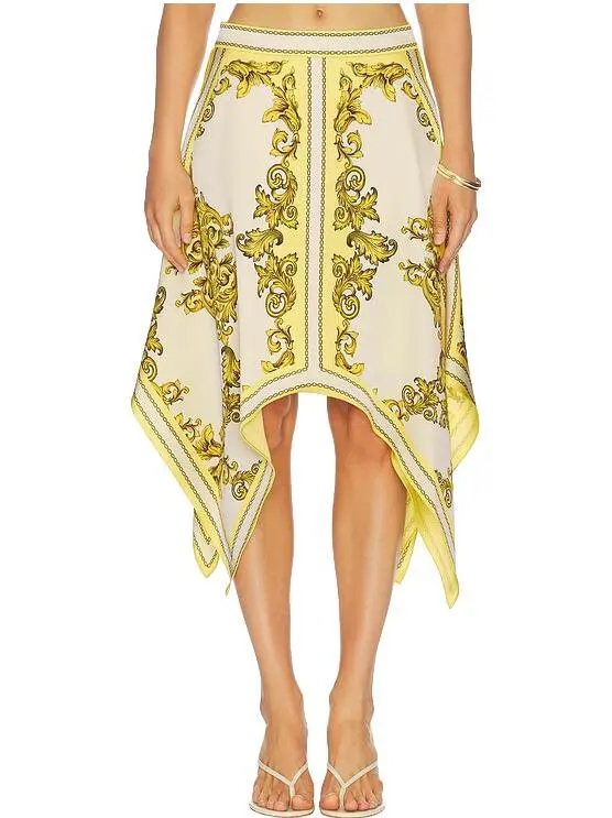 Alice + Olivia Davina Handkerchief Hem Skirt - Golden Coast