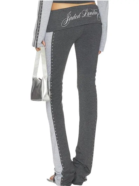 JADED LONDON Foldover Studded Trousers - Grey