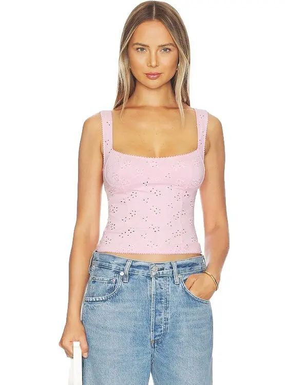 Free People Full Bloom Eyelet Cami - Sweet Dream