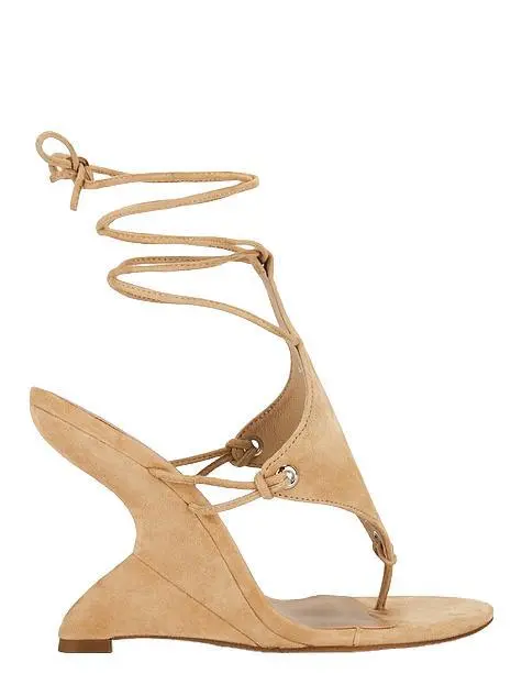 Jeffrey Campbell Pachouli Wedge Sandal - Camel Suede